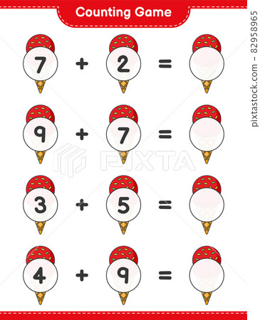 Counting game, count the number of Ice Cream... - Stock Illustration ...