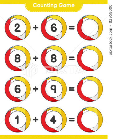 Counting game, count the number of Beach Ball... - Stock Illustration ...