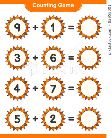 Counting game, count the number of Sun and... - Stock Illustration ...
