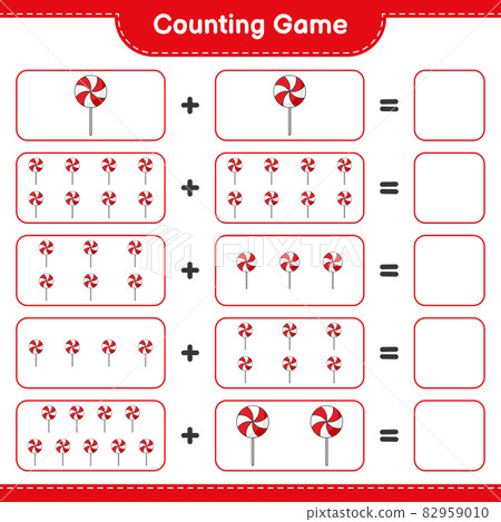 Counting game, count the number of Candy and... - Stock Illustration ...