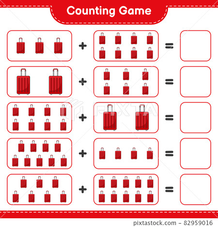 Counting game, count the number of Travel Bag... - Stock Illustration ...