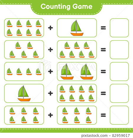 Counting game, count the number of Sailboat and... - Stock Illustration ...