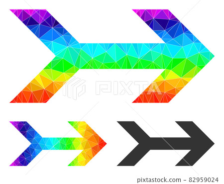 Vector Lowpoly Arrow Right Icon with Spectrum... - Stock Illustration ...