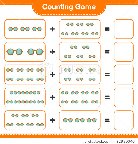Counting game, count the number of Sunglasses... - Stock Illustration ...