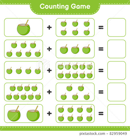 Counting game, count the number of Coconut and... - Stock Illustration ...