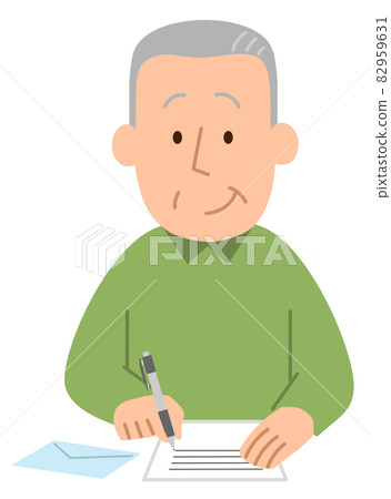 Man writing a letter 2 - Stock Illustration [82959631] - PIXTA