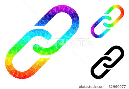 Vector Polygonal Chain Icon with Rainbow Gradient - Stock Illustration ...