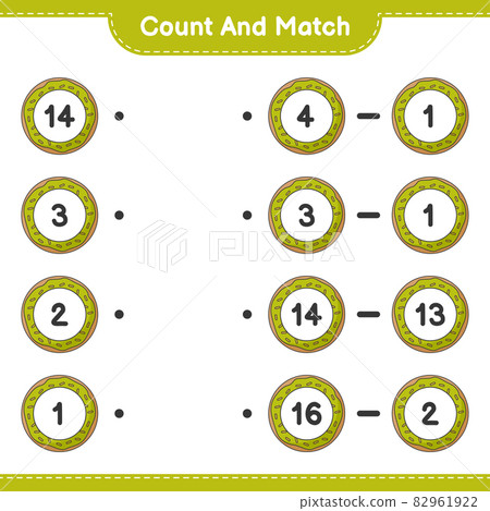 Count and match, count the number of Donut and... - Stock Illustration ...