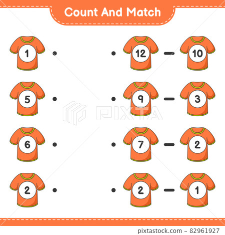 Count and match, count the number of T-shirt... - Stock Illustration ...