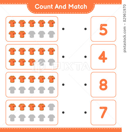 Count and match, count the number of T-shirt... - Stock Illustration ...