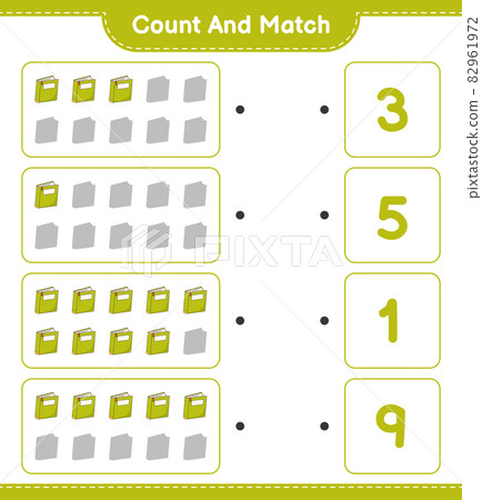 Count and match, count the number of Book and... - Stock Illustration ...