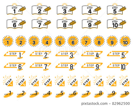 Step heading icon set / 2 colors - Stock Illustration [82962500] - PIXTA