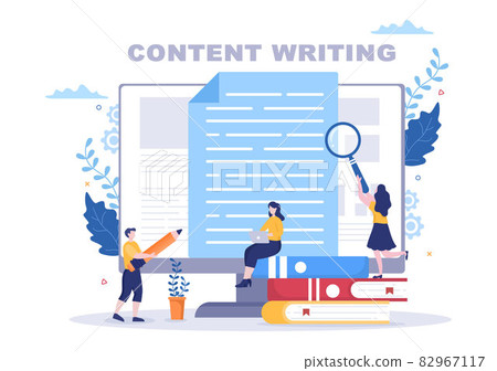 Content Writer or Journalist Background Vector... - Stock Illustration ...