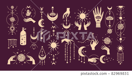Vector set of magic illustrations with mystery...-插圖素材 [82969831] - PIXTA圖庫