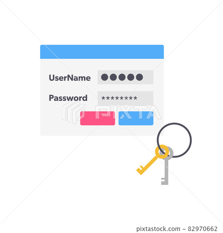 Login illustration with input form - Stock Illustration [82970662] - PIXTA
