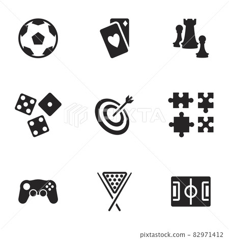 Icons for theme games, vector, icon, set. White... - Stock Illustration ...