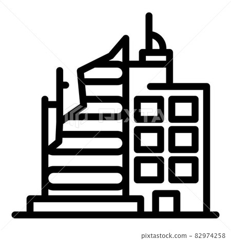 Building destruction icon, outline style - Stock Illustration [82974258 ...