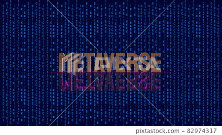metaverse text in digital background for... - Stock Illustration ...