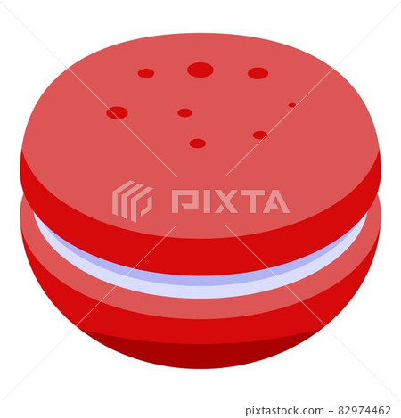 Red french macaron icon, isometric style - Stock Illustration [82974462 ...