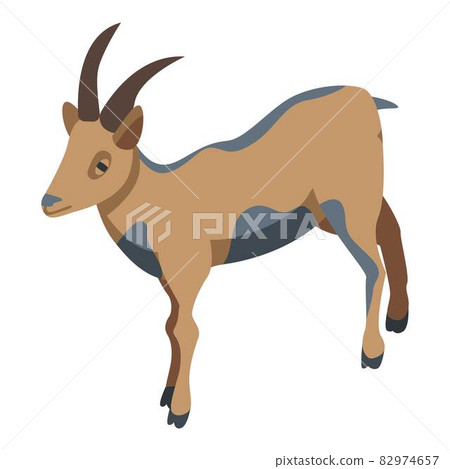 Mountains goat icon, isometric style - Stock Illustration [82974657 ...