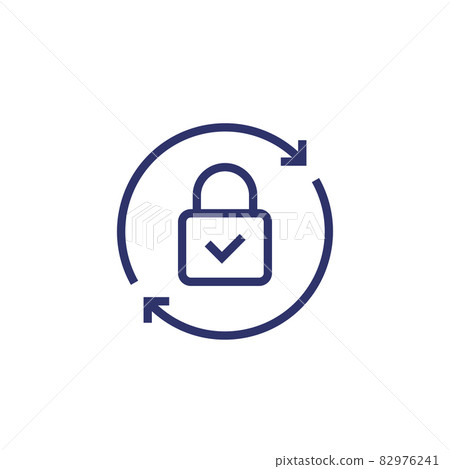 password reset line icon on white - Stock Illustration [82976241] - PIXTA
