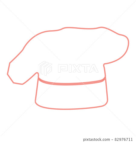 Neon chef cooking hat red color vector... - Stock Illustration ...