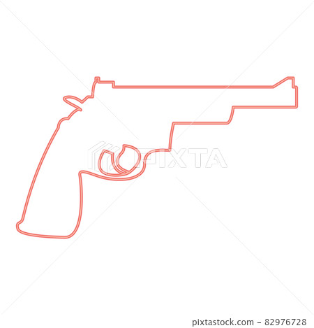 Neon gun revolver red color vector illustration... - Stock Illustration ...