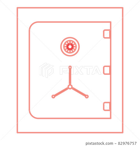 Neon safe red color vector illustration flat... - Stock Illustration ...
