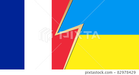 Flag of France and Ukraine flag. Squared... - Stock Illustration ...