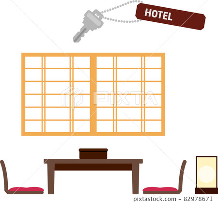 Japanese style room at the hotel - Stock Illustration [82978671] - PIXTA