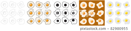 Fried egg icon, omelet symbol, breakfast sign,... - Stock Illustration [82980955] - PIXTA