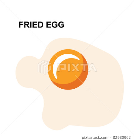 One fried egg icon, omelet symbol, breakfast sign - Stock Illustration [82980962] - PIXTA