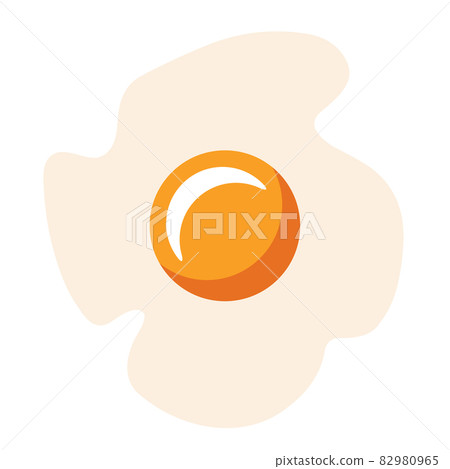 One fried egg icon, omelet symbol, breakfast sign - Stock Illustration [82980965] - PIXTA