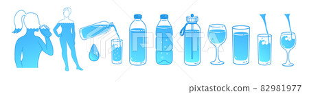 Vector illustration set of water balance concept - Stock Illustration ...