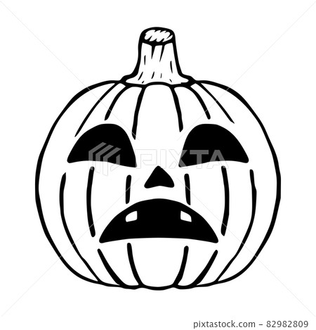 Sad Jack O Lantern glyph icon, halloween... - Stock Illustration ...