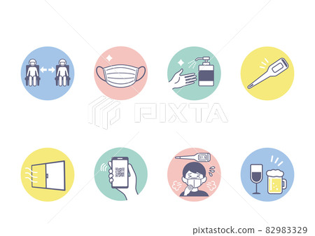Coronavirus countermeasure icon poster for... - Stock Illustration ...