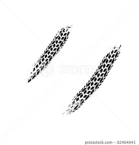 Couple of realistic grunge wheel tires traces,... - Stock Illustration ...