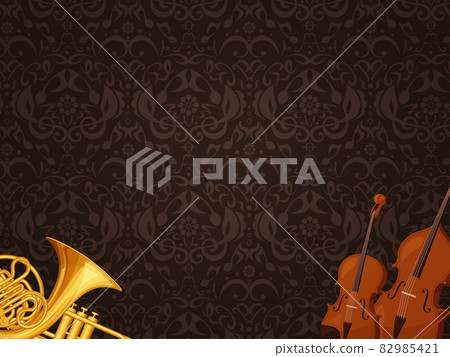 Orchestral instrument background_illustration - Stock Illustration ...