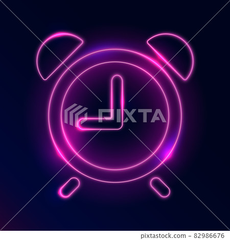 Light Glowing Clock Icon, Neon Time Symbol,...-插圖素材 [82986676] - PIXTA圖庫