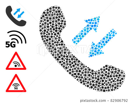 Dotted Phone Talking Composition of Round Dots... - Stock Illustration ...