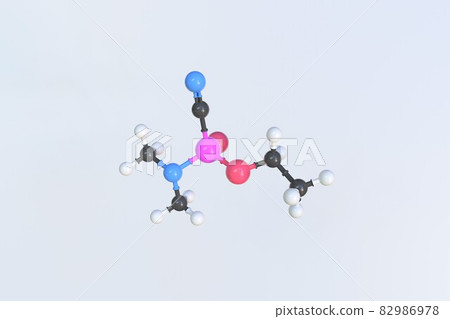 Tabun molecule made with balls, scientific... - Stock Illustration ...