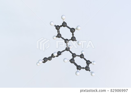 Triphenylmethane molecule, scientific molecular... - Stock Illustration ...