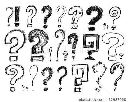 Set of Different Question Marks, Quest and... - Stock Illustration ...