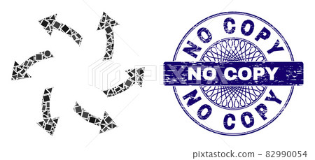 Rubber No Copy Stamp Seal and Geometric... - Stock Illustration ...