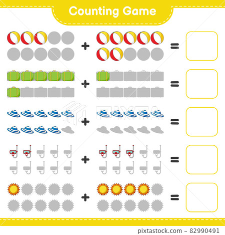 Counting game, count the number of Sun, Beach... - Stock Illustration ...