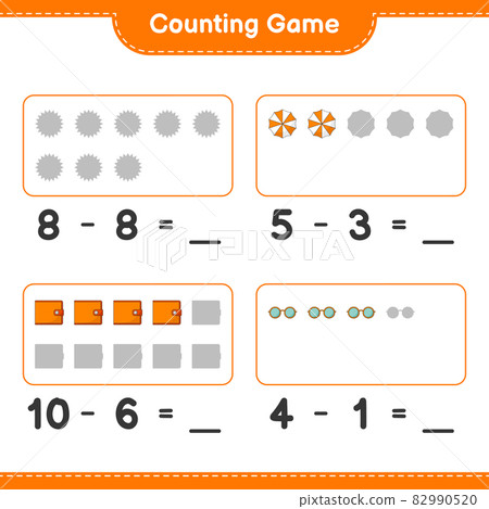 Counting game, count the number of Sun, Beach... - Stock Illustration ...