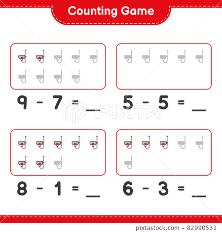 Counting game, count the number of Scuba Diving... - Stock Illustration ...