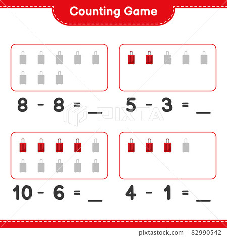 Counting game, count the number of Travel Bag... - Stock Illustration ...