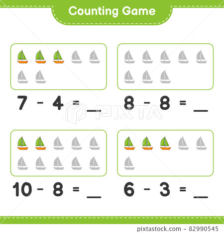 Counting game, count the number of Sailboat and... - Stock Illustration ...