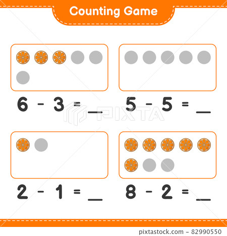 Counting game, count the number of Orange and... - Stock Illustration ...